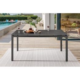 Destiny Garten-Essgruppe &raquo;LIMONE CREMONA&laquo; Set, 13 tlg. bestehend aus 4 Sesseln mit Sitz und R&uuml;ckenkissen, 1 Esstisch Aluminium, Keramik, Wicker/