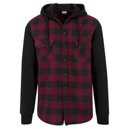 Urban Classics Herren Urban Classics Langarm-Poloshirt &raquo; Herren Hooded Checked Flanell Sweat Sleeve Shirt&laquo; 1 Stk. M