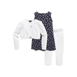 Kidsworld M&auml;dchen Kidsworld Bolero, Kleid & Leggings &raquo;3tlg. Set, Komplett Outfit mit Sternenmuster&laquo; Set, 3, 3 Stk. mit niedlicher Bolero-Jacke wei&szlig; 92