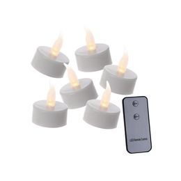 MARELIDA 6er Set LED Teelichter mit Fernbedienung inkl. Batterien D: 3,8cm in wei&szlig; | Gr.: onesize