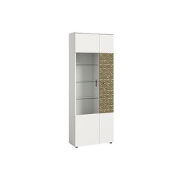 ebuy24 Vitrinenschrank Prisma Wei&szlig; 70 x 37 cm | Gr.: onesize