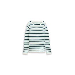 Tom Tailor Pullover in mint green beige stripe | Gr.: S