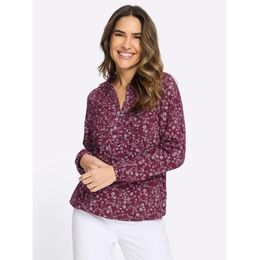 Sieh an! Langarm-Shirt in bordeaux-ecru-bedruckt | Gr.: 50
