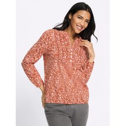 Sieh an! Langarm-Shirt in papaya-ecru-bedruckt | Gr.: 48