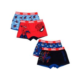 Spiderman Boxershorts 4er Pack Unterhosen in blau | Gr.: 116