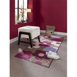 Heine Fu&szlig;matte in taupe-beere-gemustert | Gr.: 185-x-70-cm