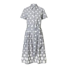 More & More More & More feminines, gepunktetes Midikleid, in silver grey/offwhite | Gr.: 36