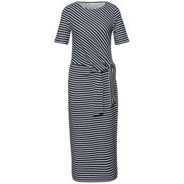 Street One Gestreiftes Kleid mit Knotendetail in Shadowed Navy | Gr.: 40
