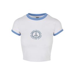 Urban Classics Cropped Tee in white/horizonblue | Gr.: 4XL