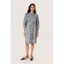 Soaked in Luxury Kleid SLSandja Gerade Passform in Grey Leopard Patteren | Gr.: L