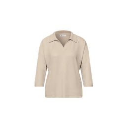 Street One Langarmshirt in cotton beige | Gr.: 38