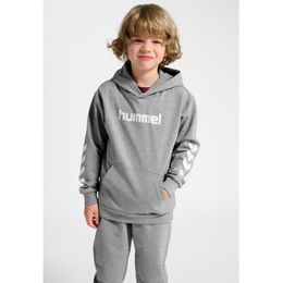 Hummel Kapuzenpullover Hmljr Logo Lebensstil Kinder in GREY MELANGE | Gr.: 122/128