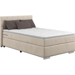 Boxspringbett COTTA "Simba", grau (platinum), L:209cm, Komplettbetten, Boxspringbett, Topseller wahlweise mit oder ohne Matratze und Topper bestellbar, Topseller
