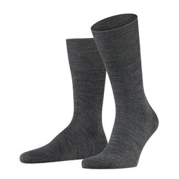 Socken Falke "Airport", Damen, Gr. 45-46, dunkelgrau, Baumwolle, Elasthan, Polyamid, Schurwolle, normal, Socken Socken, klimaregulierend durch Schurwolle, atmungsaktiv, geruchshemmend