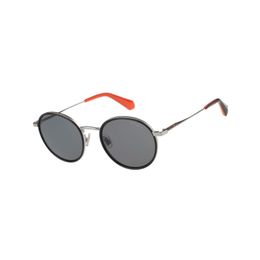 Sonnenbrille Superdry "Modell 995063", Herren, silber, schwarz, mehrfarbig, metallic, Sonnenbrillen Sonnenbrille, Form Rund, Logoschriftzug auf B&uuml;gel, Kombifassung