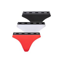 T-String HUGO UNDERWEAR "TRIPLET THONG STRIPE", Damen, Gr. M, 3 Stk., bunt (open miscellaneous 968), Jersey, Obermaterial: 95% Baumwolle, 5% Elasthan, unifarben, k&ouml;rpernah, Unterhosen T-String, mit Logoschriftzug auf dem Bund