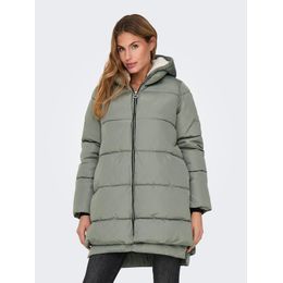 Steppmantel Only "ONLKELLY NORA LONG PUFFER COAT OTW", Damen, Gr. S, schwarz (shadow), Steppware, Obermaterial: 100% Polyester, unifarben, regular fit ca. Mitte Oberschenkel, M&auml;ntel Steppmantel