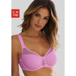 Minimizer-BH Nuance, Damen, Gr. 75, Cup C, rosa, Netz, Obermaterial: 79% Polyamid, 15% Polyester, 6% Elasthan, BHs Minimizer-BH, mit B&uuml;gel und transparenten Netzeins&auml;tzen im Obercup