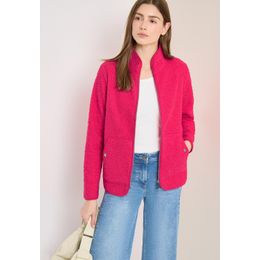 Sweatjacke Cecil, Damen, Gr. S (38), beetroot pink, Web, Obermaterial: 100% Polyester, regular fit normal, ohne Ausschnitt, elastischer Bund, Sweatjacken Sweatjacke, mit Stehkragen