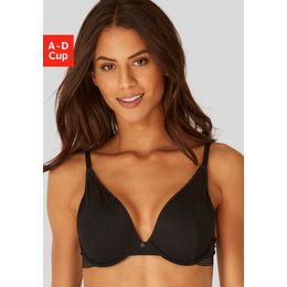 Push-up-BH s.Oliver "Zo&egrave;", Damen, Gr. 80, Cup A, schwarz, Microtouch, Obermaterial: 60% Polyamid, 35% Polyester, 5% Elasthan, BHs Push-up-BH, aus modischen Mesh in Streifen-Optik