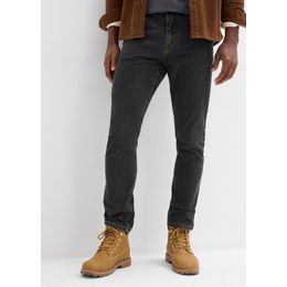 Gerade Jeans bonprix, Herren, Gr. 52, N-Gr, schwarz denim (l&auml;nge: regul&auml;r), Denim/Jeans, Obermaterial: 99% Baumwolle, 1% Elasthan, Abriebeffekte, unifarben, klassisch lang, Jeans, 5-Pocket Form, straight leg