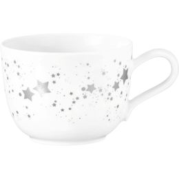 Tasse Seltmann Weiden "Liberty - Silver Stars", bunt (wei&szlig;, silberfarben), B:8,7cm H:6,4cm &Oslash;:11,6cm, Porzellan, Trinkgef&auml;&szlig;e, Tasse, Kaffeeobertasse 0,26 l