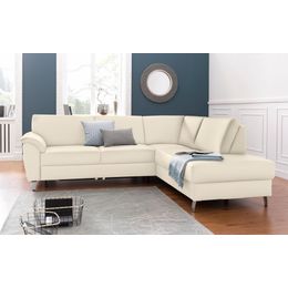 Sit & More Ecksofa SIT & MORE "Texel L-Form", beige (creme), B:250cm H:87cm T:201cm, Kunstleder SOFTLUX;Luxus-Microfaser (100% Polyester), Sofas, Ecksofa, mit Federkern, wahlweise mit Bettfunktion und Bettkasten, Topseller