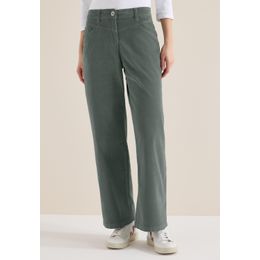 Cordhose Cecil, Damen, Gr. 36, L&auml;nge 28, chlorella gr&uuml;n, Web, 98% Baumwolle, 2% Elasthan, unifarben, comfort fit normal, Hosen Cordhose, in Cord-Optik