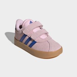 Sneaker adidas Sportswear "VL COURT 3.0", M&auml;dchen, Gr. 24, clear pink, royal blau, gum 3, Leder, Synthetik, Schuhe Sneaker, f&uuml;r Kinder, inspiriert vom Design des adidas samba