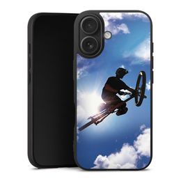 DeinDesign iPhone 17 Handy Premium Silikon H&uuml;lle Handyh&uuml;lle schwarz Case Bicycle Sky Mountainbike Silikon Premium Case