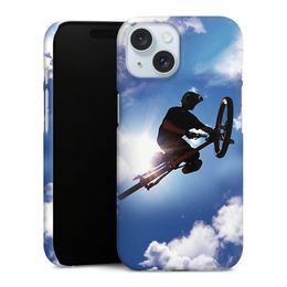 DeinDesign iPhone 15 Handy Premium Case Smartphone Handyh&uuml;lle Schutzh&uuml;lle matt Bicycle Sky Mountainbike Premium Case