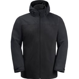 3-in-1-Funktionsjacke Jack Wolfskin "TAUBENBERG 3IN1 JKT M", Herren, Gr. 3XL, schwarz, Obermaterial: 100% Polyester, normal, hoch geschlossener Ausschnitt, mit verstellbarem Klettverschluss, Jacken 3-in-1-Funktionsjacke, 3in1, wasserdicht, winddicht, &Uuml;bergangsjacke