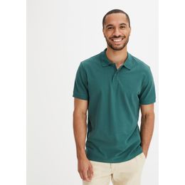 Poloshirt bonprix "Piqu&eacute;-Poloshirt aus reiner Baumwolle", Herren, Gr. 48/50 (M), mattgr&uuml;n, Piqu&eacute;, Obermaterial: 100% Baumwolle, unifarben, regular fit h&uuml;ftbedeckend, Rundhals, Rippb&uuml;ndchen, Shirts Poloshirt, Regular Fit, Kurzarm, aus hautfreundlicher Baumwolle