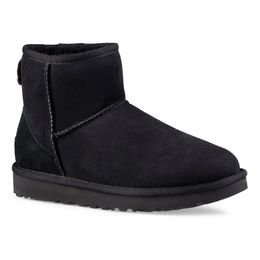 UGG Australia Winterboots UGG "Unisex Classic Mini 2", Damen, Gr. 5 (36), schwarz, Veloursleder, clean, unifarben, Schuhe Winterboots, Schlupfboots
