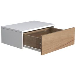 Mid.you Nachtschrank, Wei&szlig;, Eiche, Holzwerkstoff, 1 Schublade(n) Schubladen, 45x15x30 cm, Schlafzimmer, Nachttische