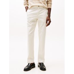 Chinohose Tommy Hilfiger "DENTON PRINTED STRUCTURE CHINO", Herren, Gr. 30, L&auml;nge 34, ivory silk, Web, Obermaterial: 96% Baumwolle, 4% Elasthan, slim fit lang, Hosen Chinohose, mit Struktur