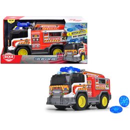Spielzeug-Feuerwehr DICKIE TOYS "Fire Rescue Unit", rot, Spielzeugfahrzeuge, KinderT:30cm, Kunststoff, Spielzeug-Feuerwehr, mit Licht und Sound, T:30cm