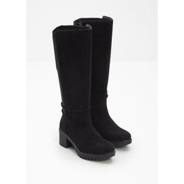 bonprix Stiefel, schwarz, Gr.41, Sch&ouml;ner Stiefel mit elastischem Schaft-Einsatz