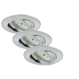Briloner LED-Einbauleuchte alu 5 W, 3er-Set