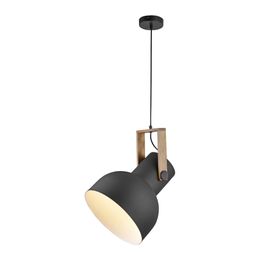 Just Light Pendelleuchte 'CUP 2.0' schwarz/holzfarben &Oslash; 30 cm 1-flammig