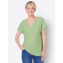 WITT Damen Schlupfbluse mit fixiertem &Auml;rmelaufschlag, reseda, Gr&ouml;&szlig;e 42