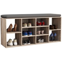 Schuhregal Vcm, B:104cm T:30cm, braun, Flur, Regale, "Holz Regal Schuhschrank Schuhregal Hinsol S"