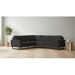 Ecksofa Home Affaire, B:290cm H:85cm T:250cm, grau, Luxus-Microfaser in Lederoptik(100% Polyester);Cord (92% Polyester, 8% Polyamide), Wohnzimmer,