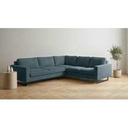 Ecksofa Home Affaire, B:290cm H:85cm T:250cm, blau, 92% Polyester, 8% Nylon, Wohnzimmer, Sofas, "Pinto, XXL, 250/290 cm, langer Schenkel, Ottomane",