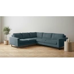 Ecksofa Home Affaire, B:290cm H:85cm T:250cm, blau, 92% Polyester, 8% Nylon, Wohnzimmer, Sofas, "Pinto, XXL, 250/290 cm, langer Schenkel, Ottomane",