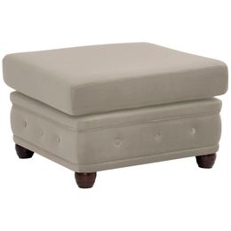 Polsterhocker Home Affaire, B:75cm H:45cm T:70cm, beige, Samtoptik (100% Polyester);Struktur weich (100% Polyester), Hocker, "New Castle", passend