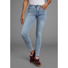 Arizona Damen Skinny-fit-Jeans "Ultra-Stretch", blau, Basic, Gr. 76, Denim/Jeans, Obermaterial: 74% Baumwolle, 24% Polyester, 2% Elasthan, Jeans,