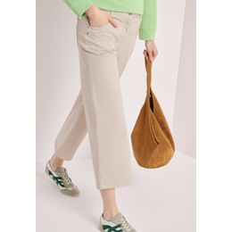 Cecil Damen Culotte, beige, Gr. 34, unifarben, Web, 96% Baumwolle, 4% Elasthan, Hosen, High Waist