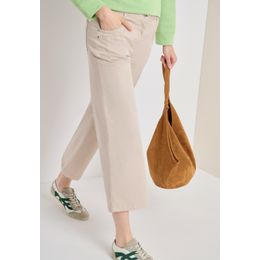 Cecil Damen Culotte, beige, Gr. 32, unifarben, Web, 96% Baumwolle, 4% Elasthan, Hosen, High Waist