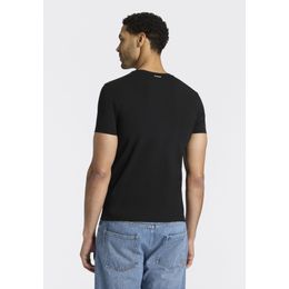 Hugo Herren T-Shirt "Hugo-Round", schwarz, Gr. XL, unifarben, Single Jersey, Obermaterial: 96% Baumwolle, 4% Elasthan, Shirts, Rundhalsausschnitt,